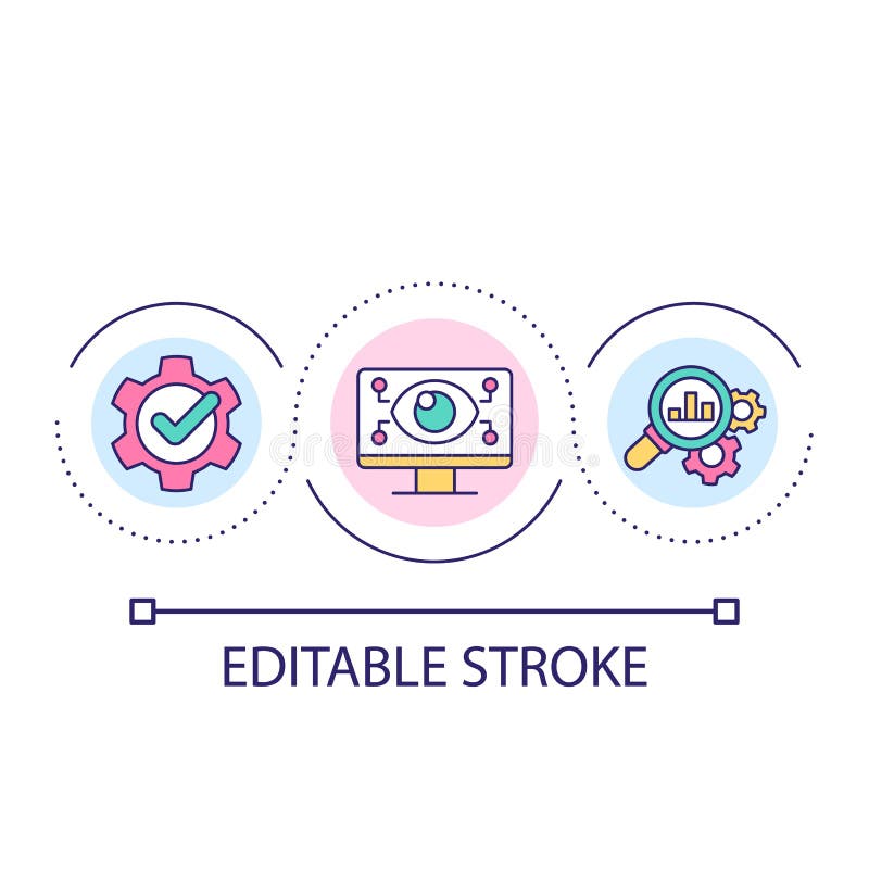 Digital Monitoring System Loop Concept Icon Stock Vector - Illustration of business, solution ...