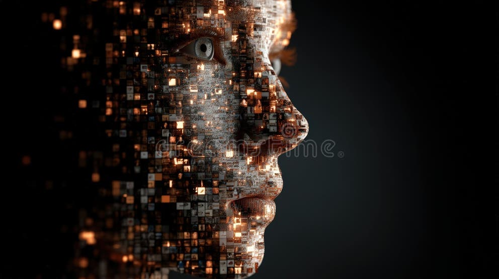Digital Mosaic Face Representing Artificial Intelligence and Modern ...