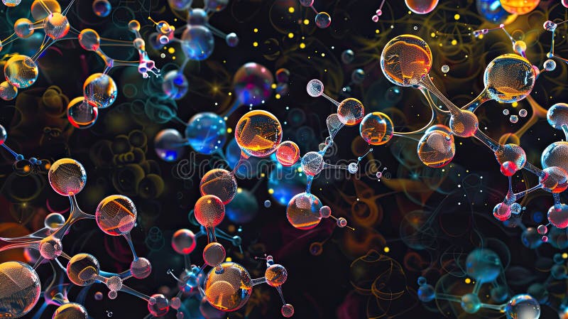 Digital Motifs that Form Molecules Background Stock Illustration ...
