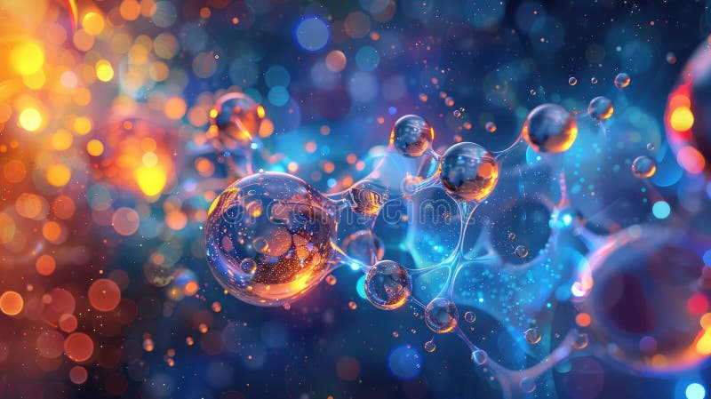 Digital Motifs that Form Molecules Background Stock Illustration ...