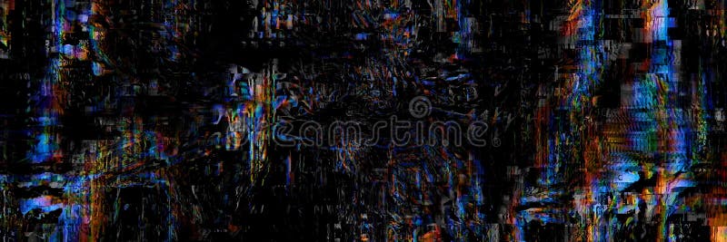 Digital Motion Glitch Lines and Speed Glowing Lights on Black ...