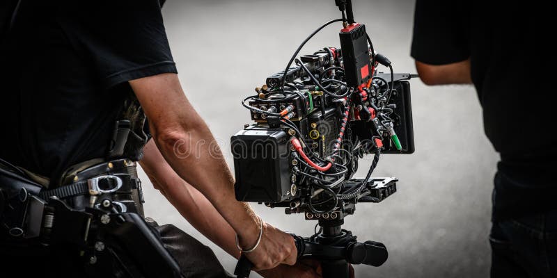 Digital Motion Picture Camera and Operator Stock Image - Image of ...