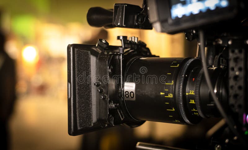 Digital Motion Picture Camera on Set Stock Photo - Image of hollywood ...