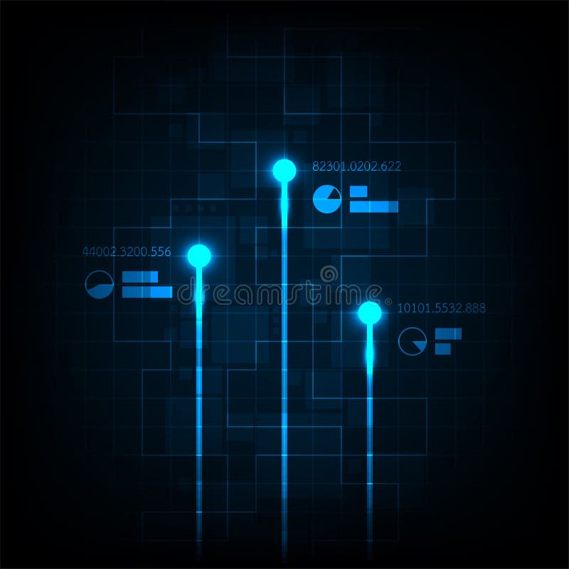 Digital Movement on a Dark Blue Background. Stock Vector - Illustration ...