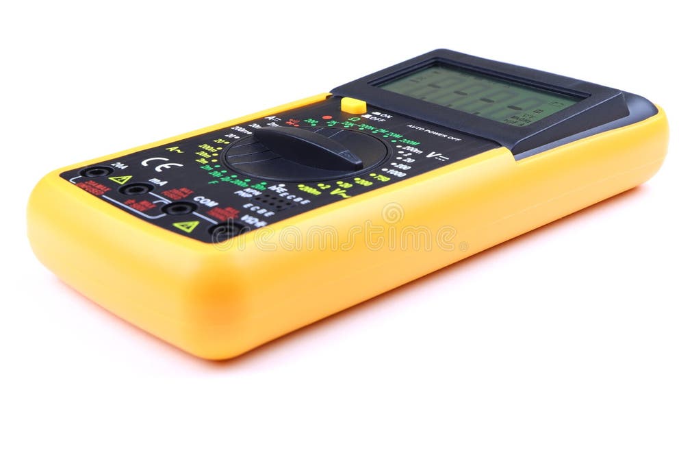 Digital Multi-meter with Probes Isolated on a White Background ...