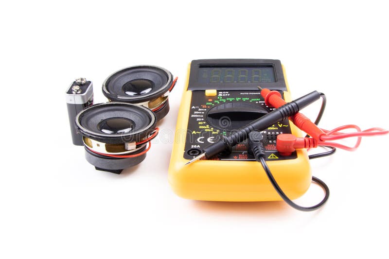 Digital Multi-meter with Probes Isolated on a White Background ...