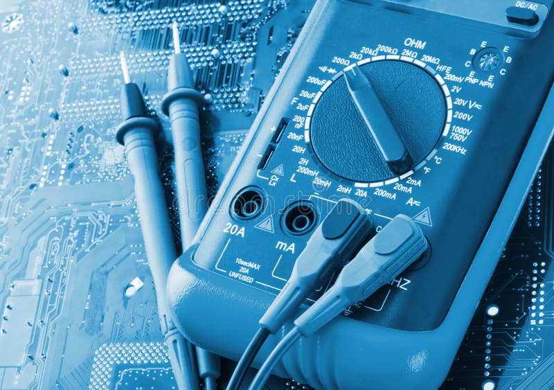 Digital Multimeter, Probes and Gloves Stock Photo - Image of equipment ...