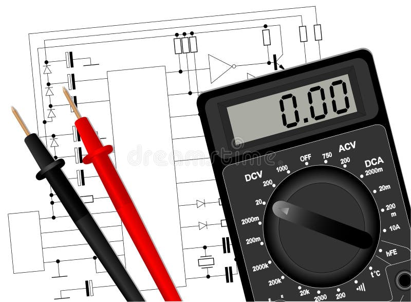 Digital Multimeter. Test Tools. Silhouette Vector Icons Stock Vector ...