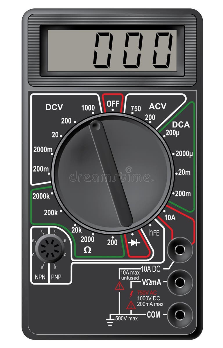 Black Digital Multimeter Stock Illustrations – 977 Black Digital ...
