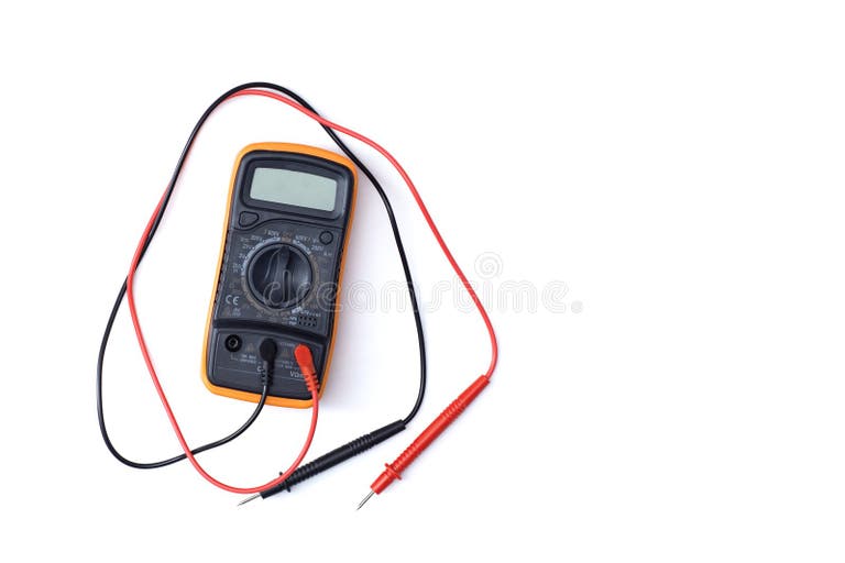 Digital Multimeter Close-up with Test Probes Isolated on White ...