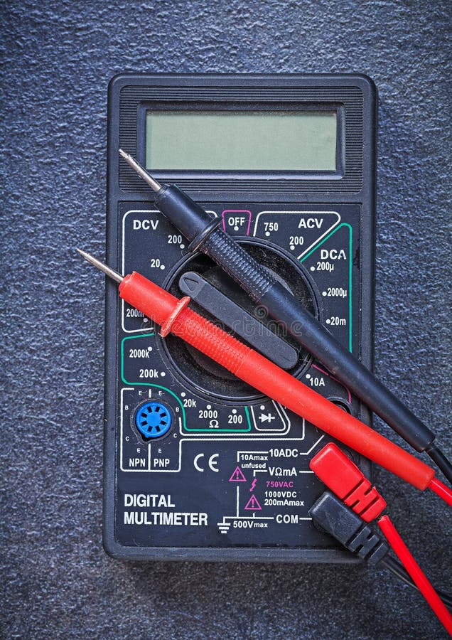 Digital Multimeter Electric Tester on Black Background Electrici Stock ...