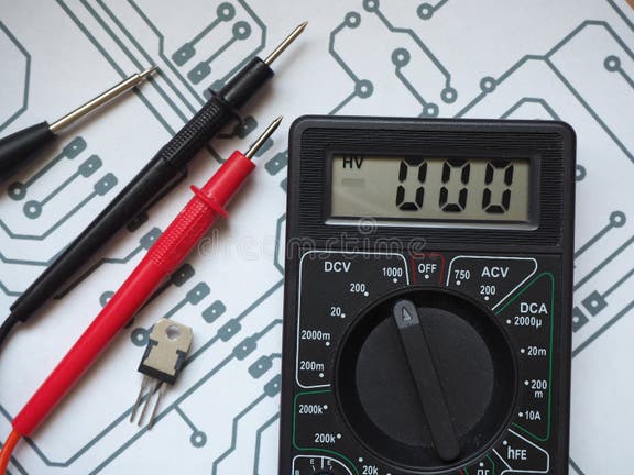 Digital Multimeter on Electrical Schema Stock Photo - Image of ...