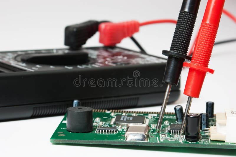 Digital Multimeter and Electronic Boards Stock Image - Image of circuit ...