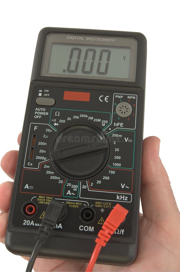 Digital multimeter in hand stock photo. Image of white - 5602242