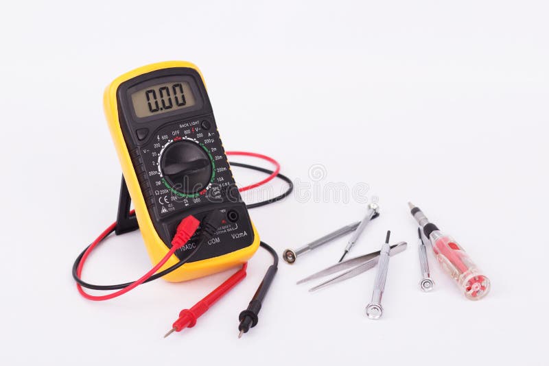 Digital Multimeter and Hand Tools Stock Photo - Image of multimeter ...