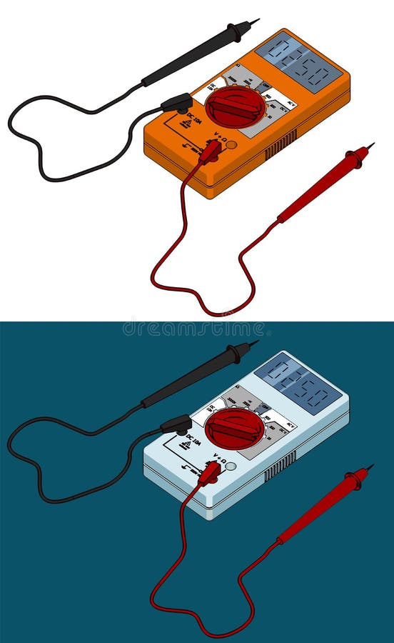 Digital Multimeter On White Background Stock Illustration ...
