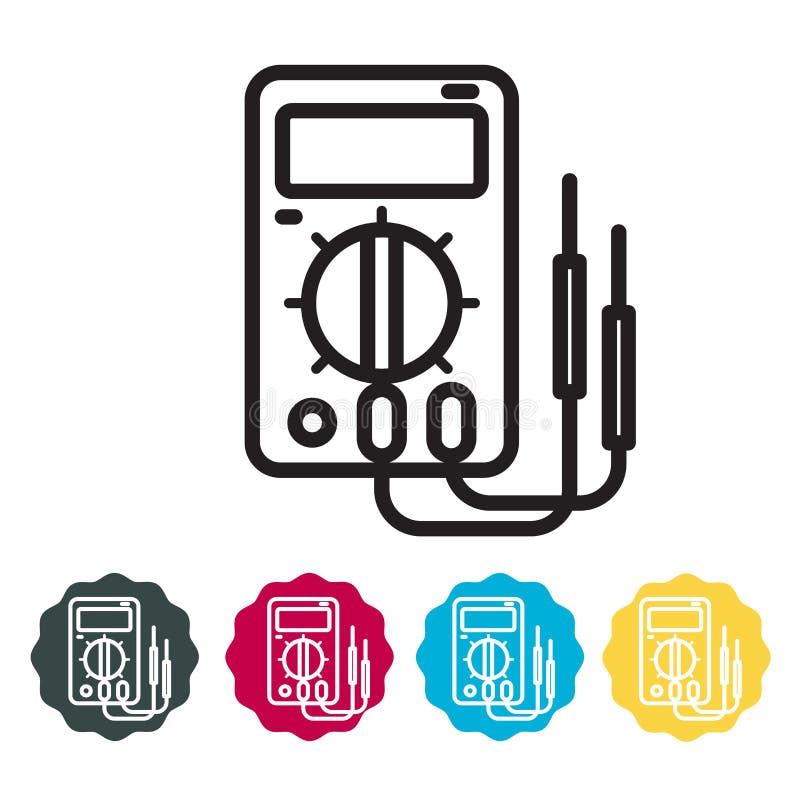 Digital Multimeter Instrument Icon Stock Illustration - Illustration of ...