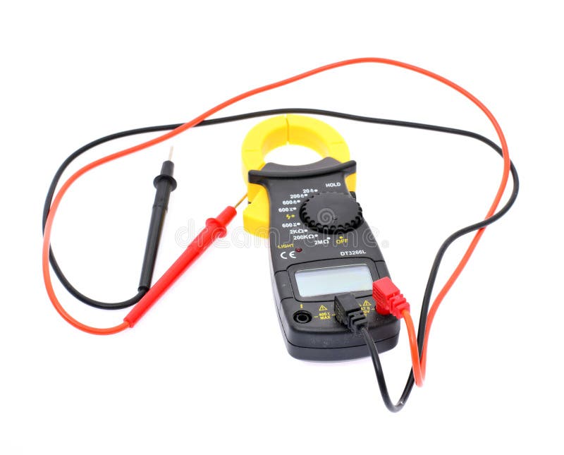 Digital Multimeter Isolated on White Background Stock Photo - Image of ...