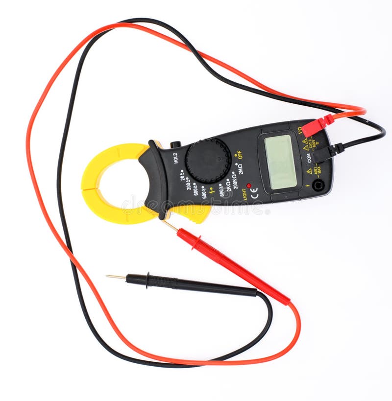 Digital Multimeter Isolated on White Background Stock Photo - Image of ...