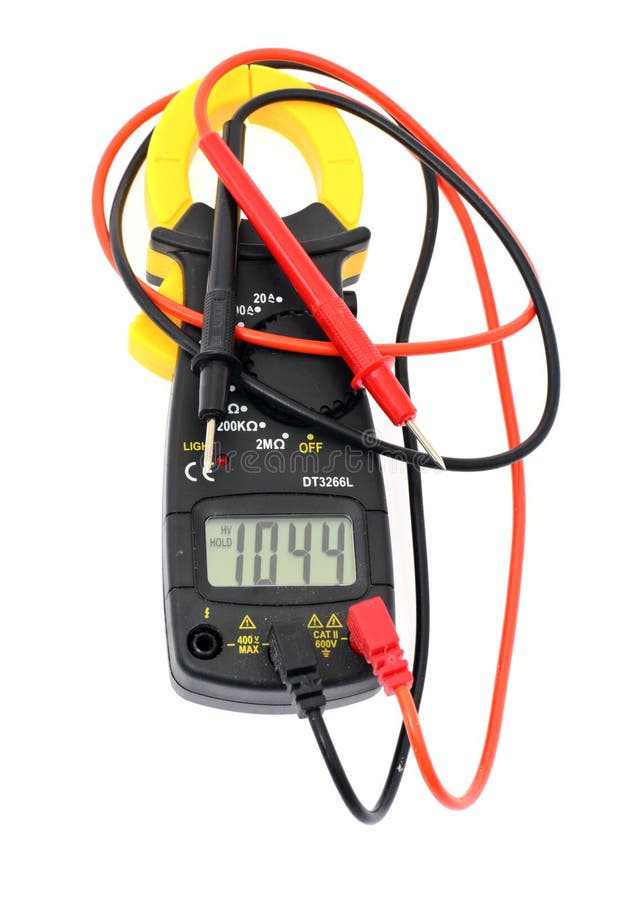 Digital Multimeter Isolated on White Background Stock Photo - Image of ...