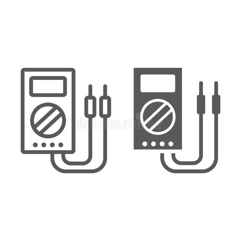 Digital Multimeter Line and Glyph Icon, Tool and Instrument, Electric ... Digital Multimeter Line and Glyph Icon, Tool and Instrument, Electric ...