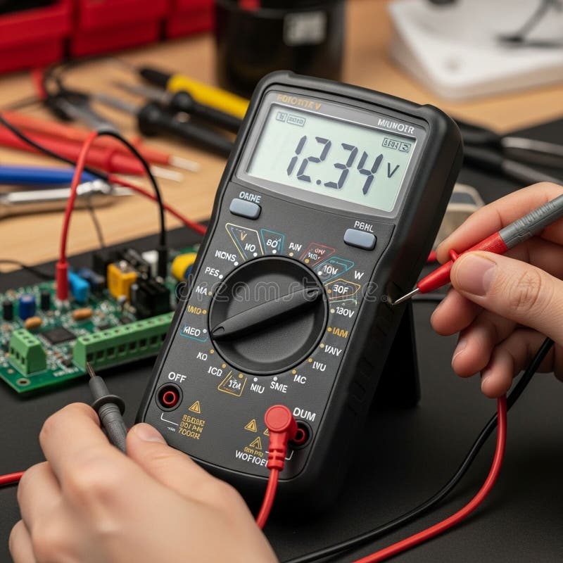 Digital Multimeter Measuring Voltage Stock Illustrations – 535 Digital ...