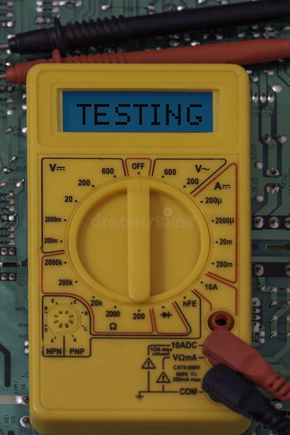 Digital Multimeter Multitester on a Circuit Board with the Word Testing ...