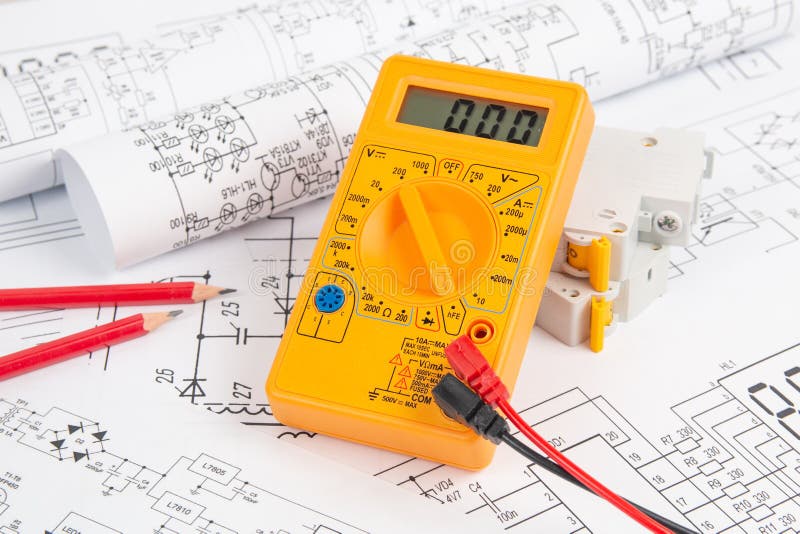 Paper Electrical Engineering Drawings. Work of an Electronic Engineer ...