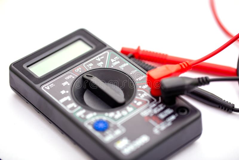 Digital Multimeter and Probes on White Background Stock Image - Image ...