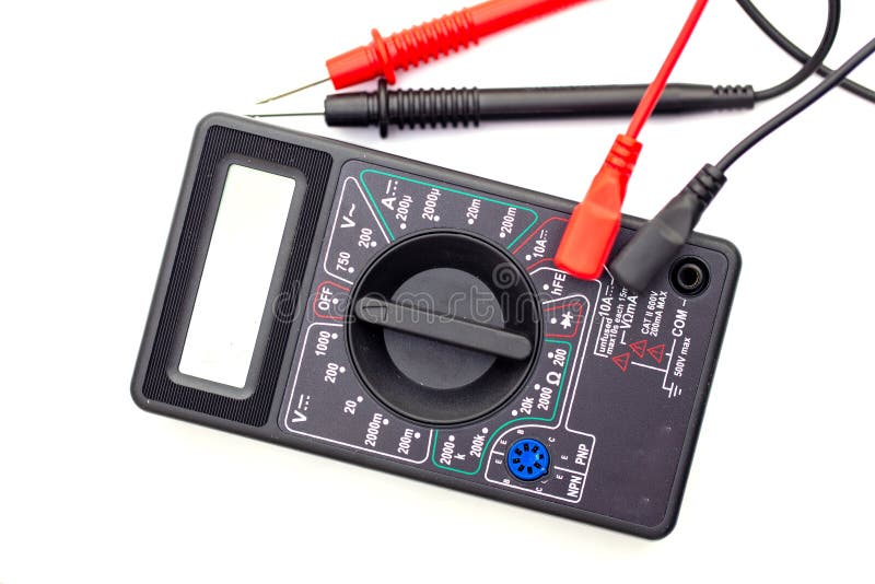 Digital Multimeter and Probes on White Background Stock Photo - Image ...