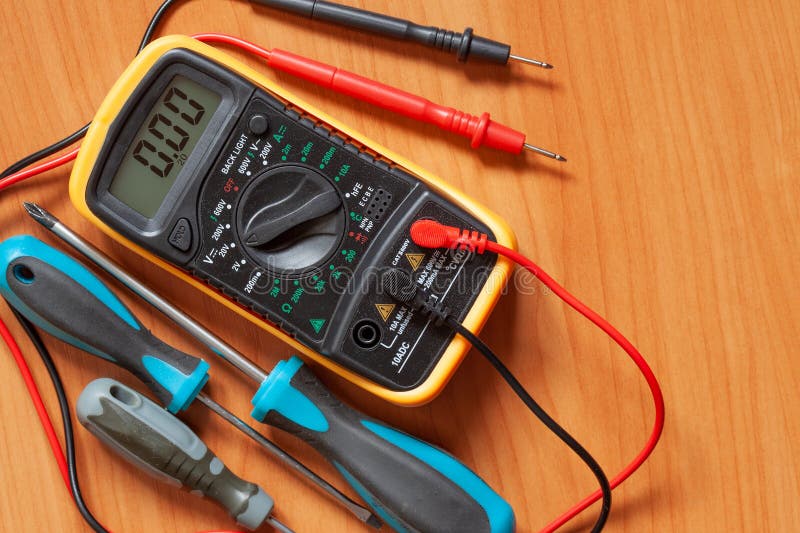 Digital Multimeter and Screwdrivers Stock Image - Image of maintenance ...