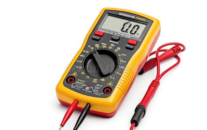 Digital Multimeter Snapshot on White Background Stock Illustration ...