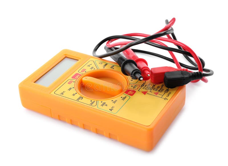 Digital Multimeter on White Background. Electrician`s Tool Stock Photo ...