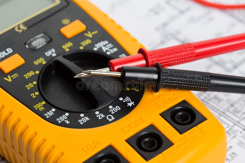 Digital multimeter stock photo. Image of probe, multimeter - 66077826