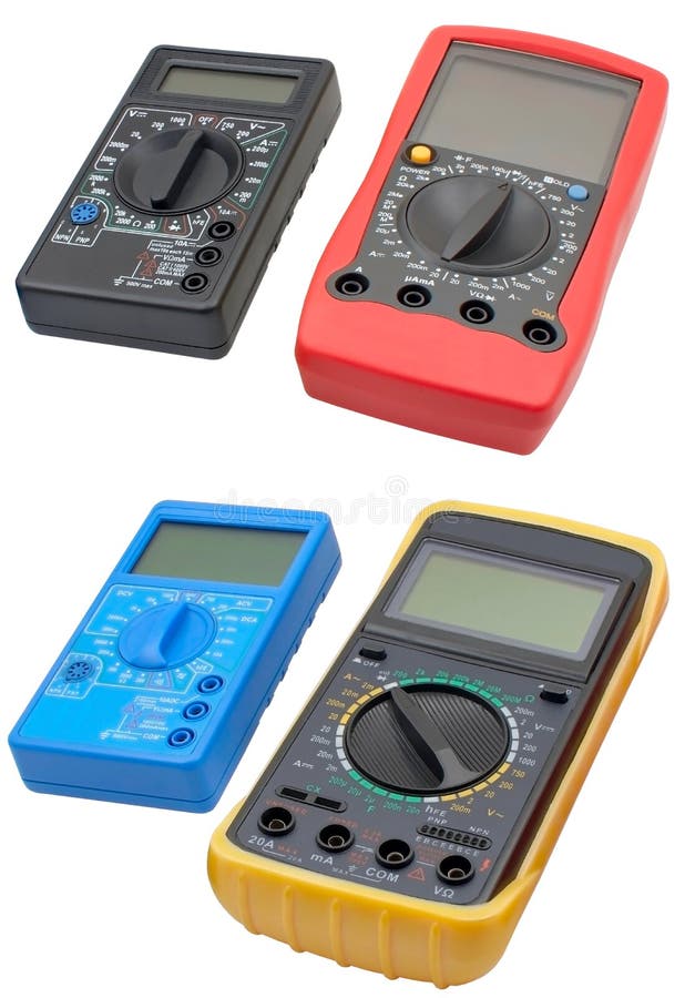 Digital Multimeters on a White Stock Image - Image of equipment ...