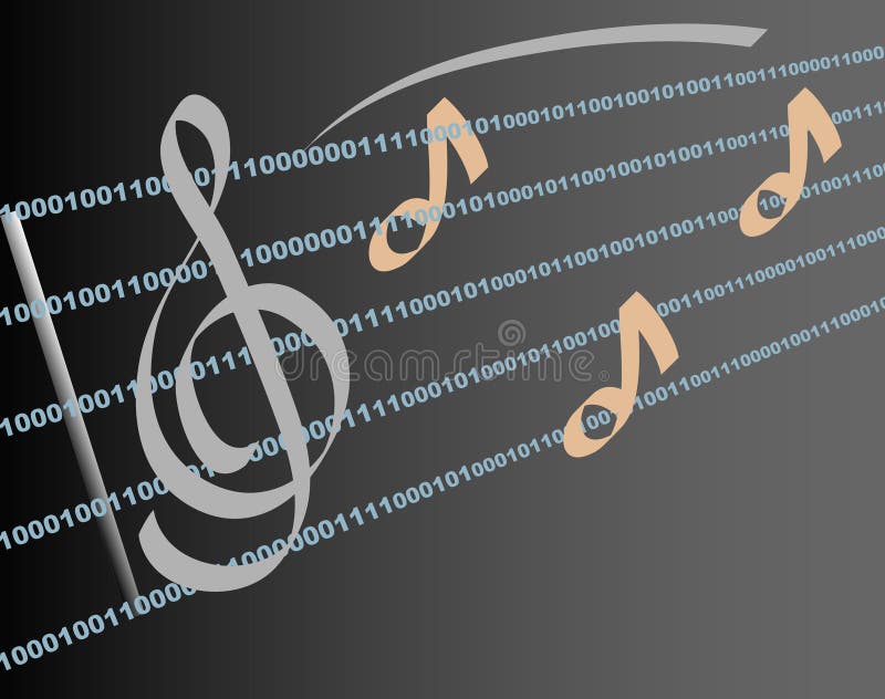 Digital Music stock illustration. Illustration of score - 1195139
