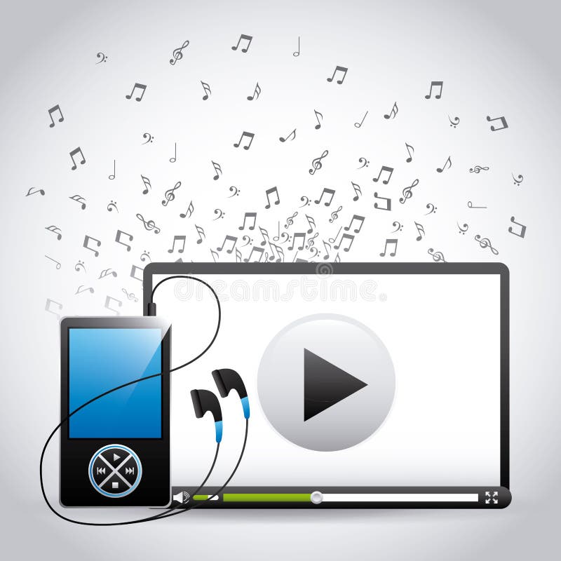 Digital music stock vector. Illustration of sound, music - 59101555