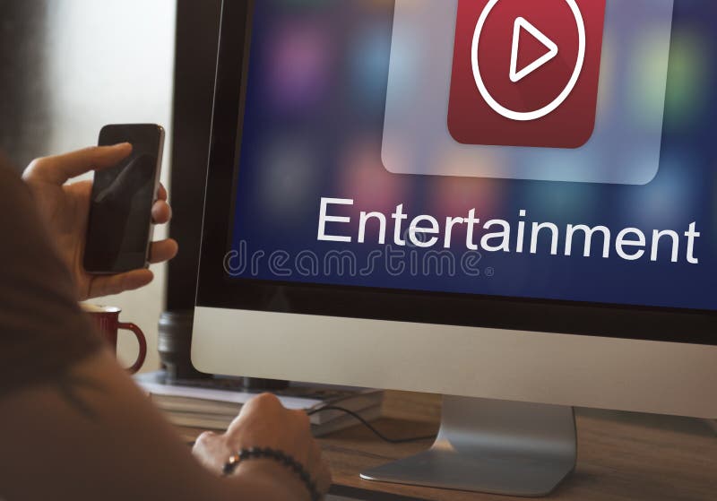 Digital Music Streaming Multimedia Entertainment Online Concept Stock ...