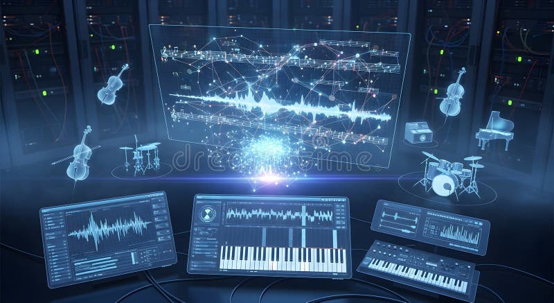 Digital Music Studio AI Composition Software Stock Illustration ...