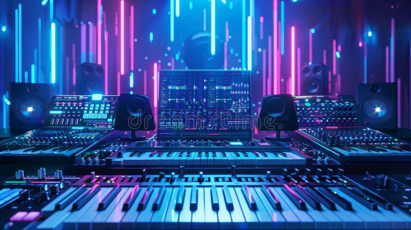 A Digital Music Studio with Interconnected Instruments Generated by AI ...