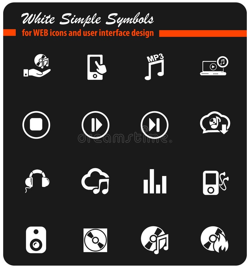 Digital music icon set stock vector. Illustration of symbol - 141493892