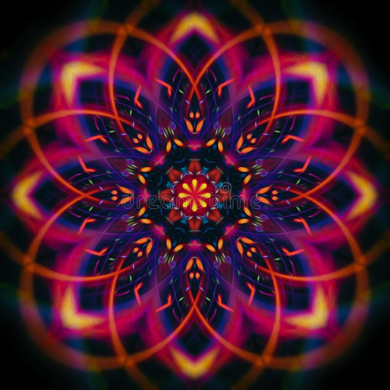Digital Mystic Colored Mandala Stock Illustration - Illustration of ...