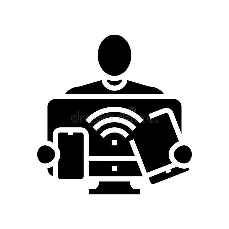 Digital Native Technology Glyph Icon Vector Illustration Stock Vector ...