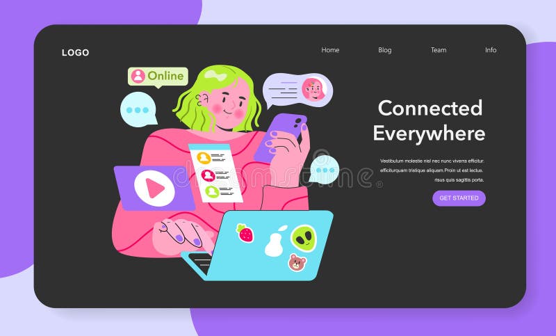 Digital Natives. Flat Vector Illustration Stock Vector - Illustration ...