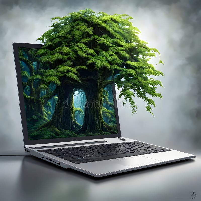 Digital Nature: the Tree of Virtual Life Stock Photo - Image of design ...