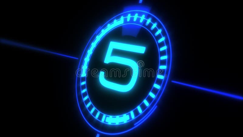 Digital Neon Bright Glowing Countdown Timer from 10 To 0 Stock Footage ...