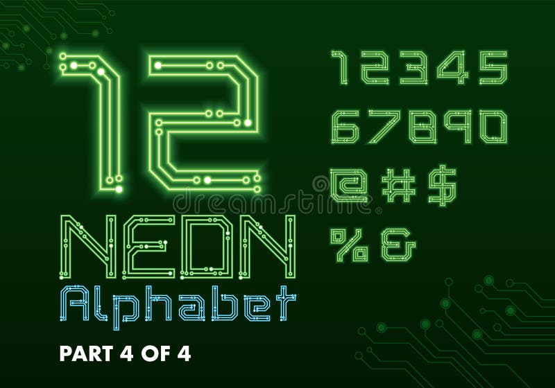 Circuit Board Font. Vector Alphabet Stock Vector - Illustration of ...