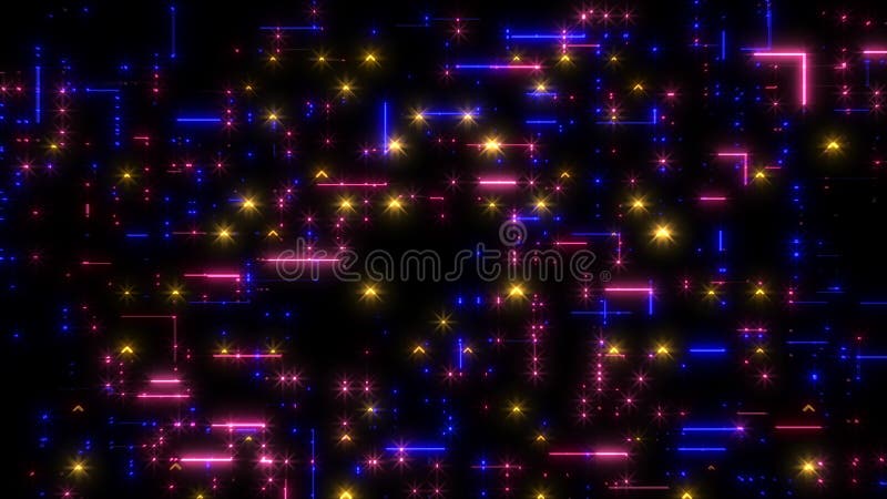 Digital and Neon Geometric Pattern on Computer Screen Stock Footage ...