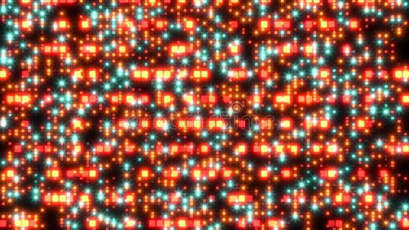 Digital Neon Led Dots Pattern with Glitch Effect Stock Video - Video of ...