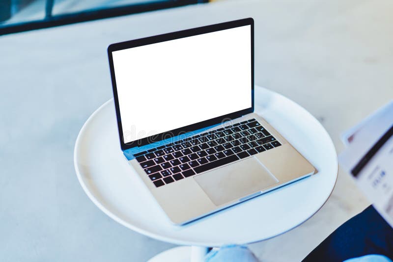 Digital Netbook with Copy Space Area for Advertising Area Stock Photo ...